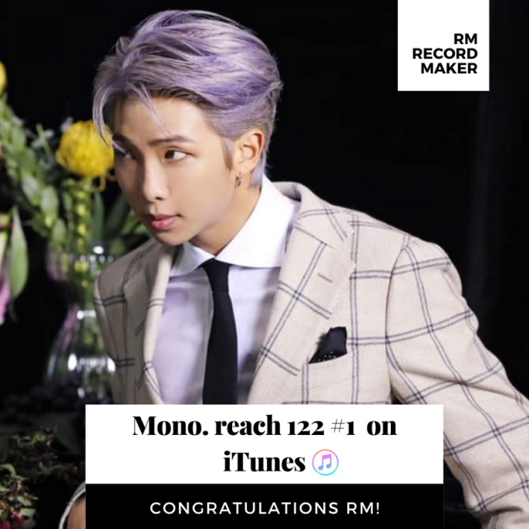 방탄소년단 RM "mono." 122 #1 on iTunes. : 네이버 블로그