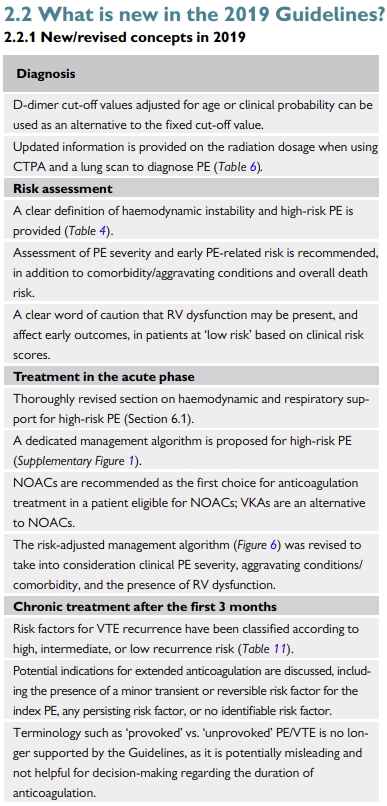 2019 ESC guidelines for the pulmonary embolism : 네이버 블로그