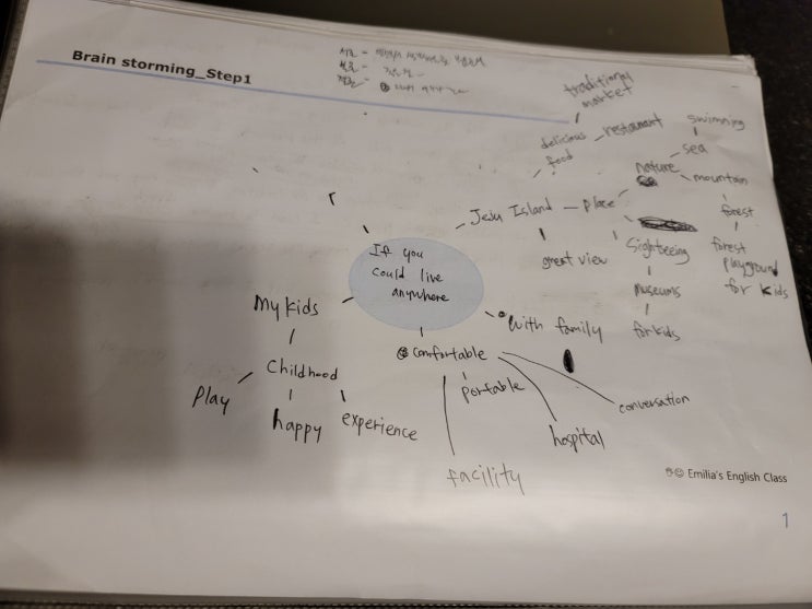 인터넷화상영어((에밀리아영어)) #수업사진 글쓰기 수업(Writing Class)-If I could live anywhere ...