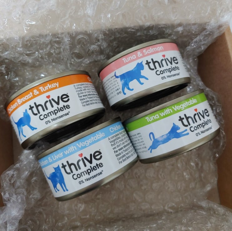 고양이습식사료 Thrive 쓰라이브 4종 습식 캔 후기 네이버 블로그
