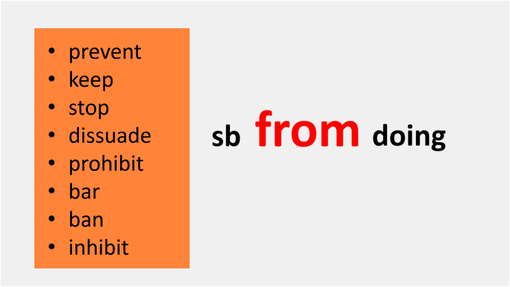 prevent/keep/stop sb from doing ~하는 것을 막다 : 네이버 블로그