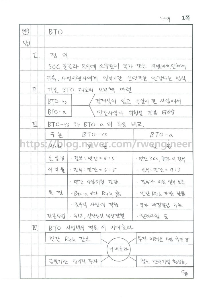 철도기술사 용어 - 4. 민간투자 방식(BTO / BTL) : 네이버 블로그