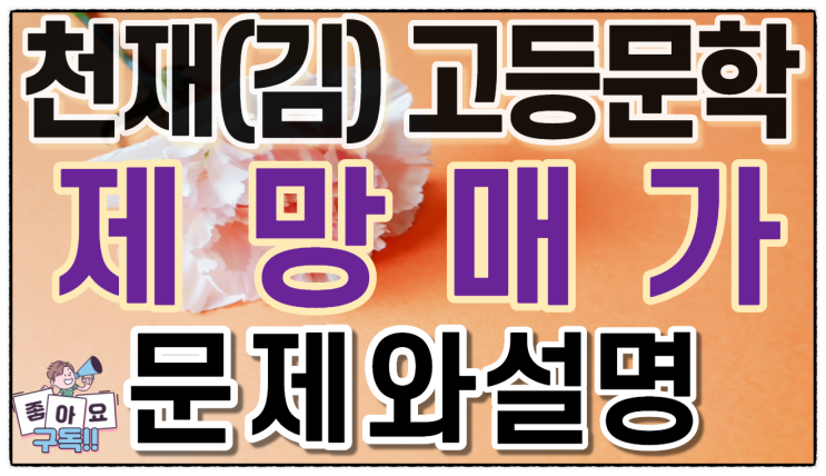천재김 고등 문학 Ⅲ 1 제망매가월명사☞문제와 설명 네이버 블로그