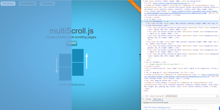 Plugin - multiscroll.js : 네이버 블로그