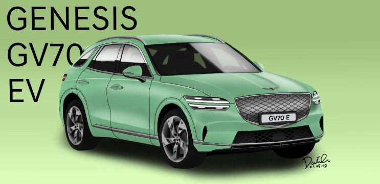 2021 제네시스 GV70 E JK1 EV 에상도 / 2022 GENESIS Electrified GV70 Renderings ...
