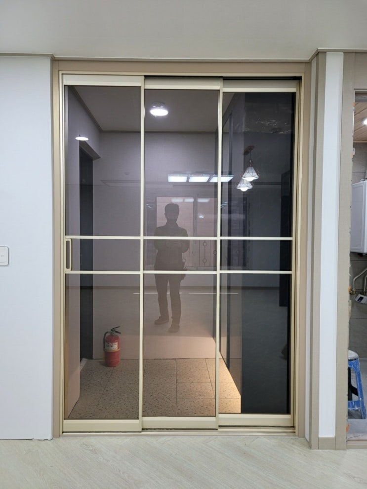 남양주시 별내동 단독 현관초슬림3연동브론즈강화유리샴페인골드색상 중문시공 네이버 블로그