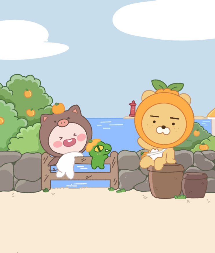 [손그림] 아이폰 카카오프렌즈 라이언 배경화면 공유 : 네이버 블로그