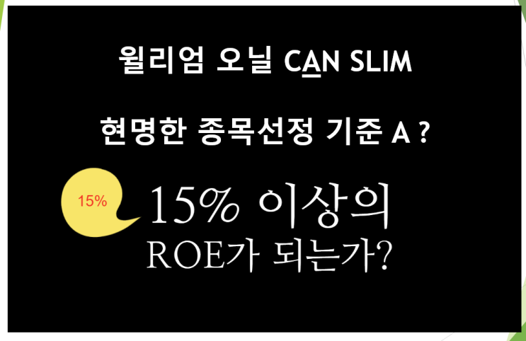 윌리엄오닐의 CAN SLIM 투자전략의 두번째 A (feat. 15%이상의 ROE 2) : 네이버 블로그
