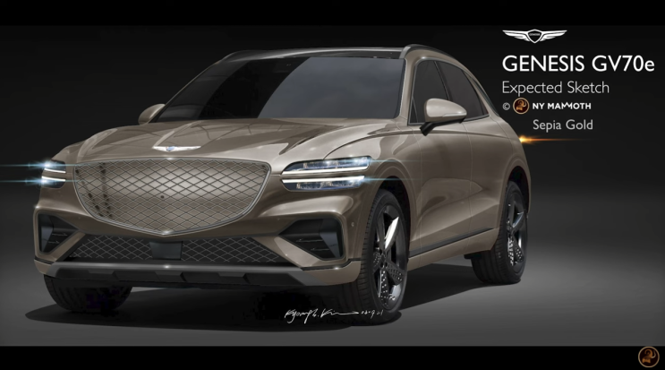 제네시스 SUV GV70e 전기차 전면 예상도, 22년 상반기 출시 될까? : 네이버 블로그