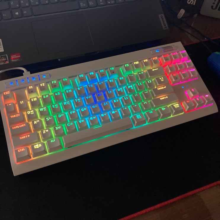 [상품리뷰] 몬스타기어 MK87 RGB LED 화이트 갈축 게이밍 기계식 키보드 : 네이버 블로그