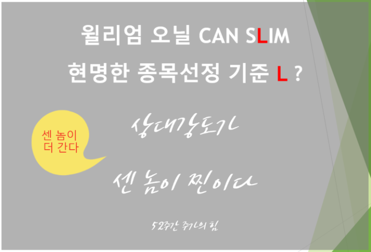 윌리엄오닐의 CAN SLIM 투자전략의 다섯번째 L (feat. 상대강도를 통해 진정한 주도주를 찾자 3) : 네이버 블로그