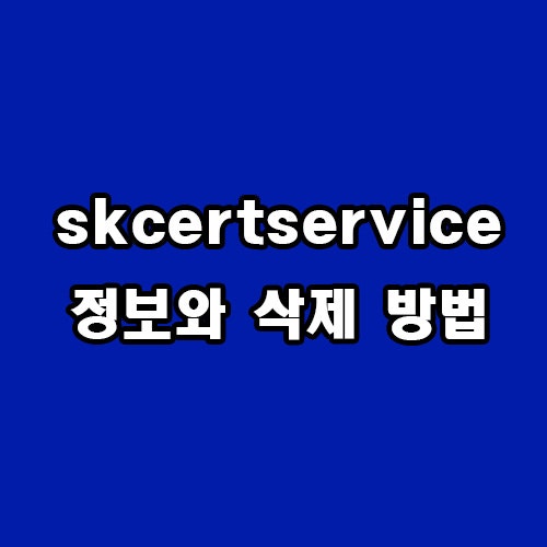skcertservice 정보와 삭제 방법 : 네이버 블로그