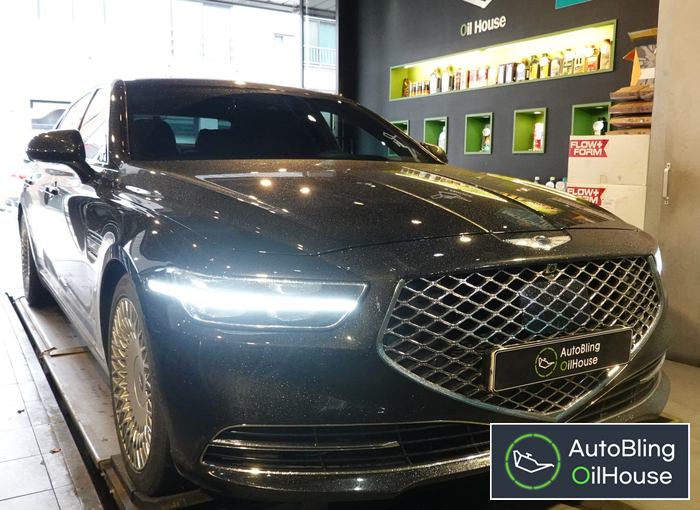 인천 논현동 신형 제네시스 G90 V8 5000cc 합성엔진오일 교환작업 플러싱과 썩션은 필수~~!! : 네이버 블로그