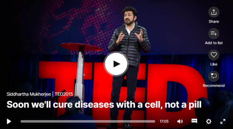 Ted 들여다보기 : Soon we'll cure diseases with a cell, not a pill : 네이버 블로그