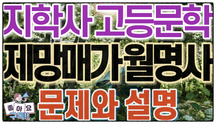 지학사정 고등 문학 4 1 제망매가월명사☞문제와 설명 네이버 블로그