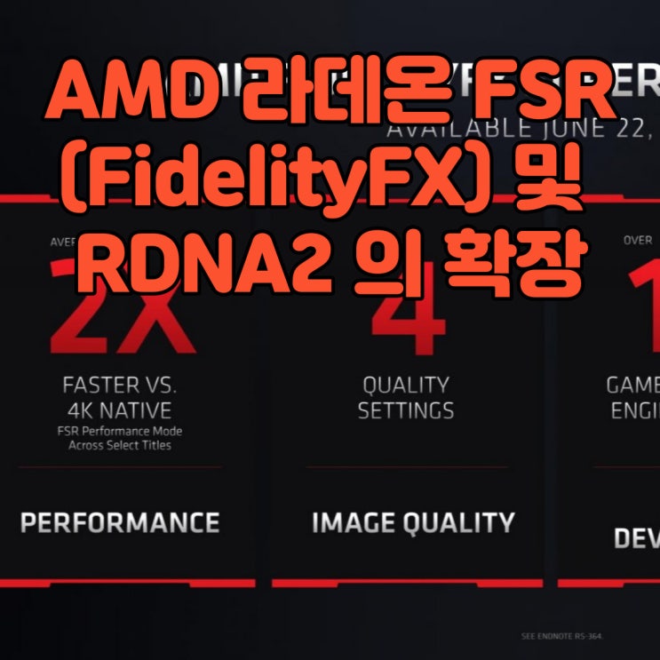 AMD 라데온 FSR(FidelityFX Super Resolution) 기술과 RDNA2(빅나비) 의 확장(컴퓨텍스 2021 ...