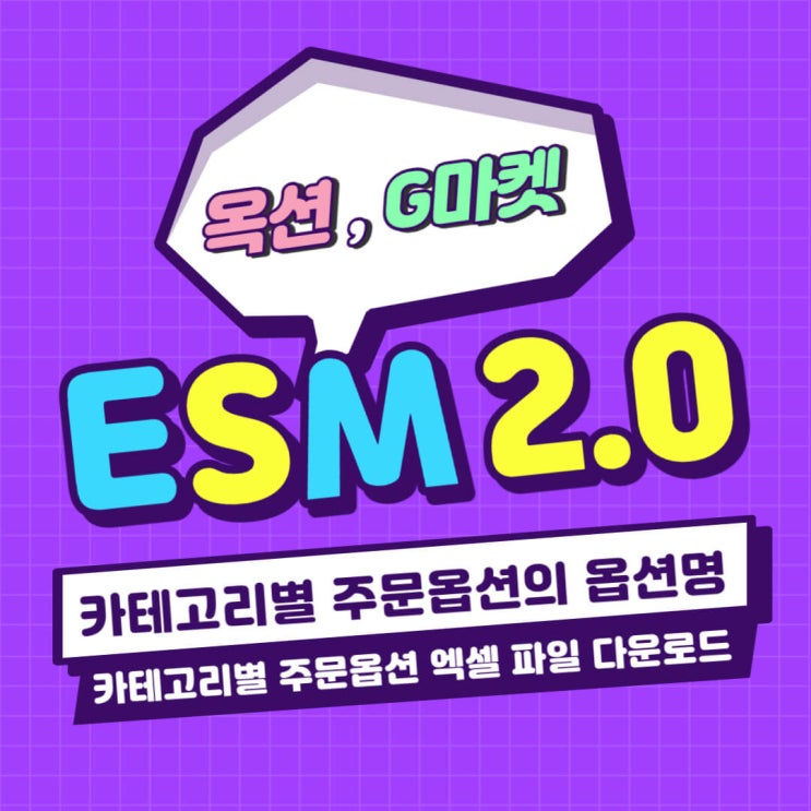 옥션, G마켓 ESM2.0- 주문옵션등록_카테고리별 주문옵션의 옵션명(feat. 카테고리별 주문옵션 엑셀 파일 다운로드 ...