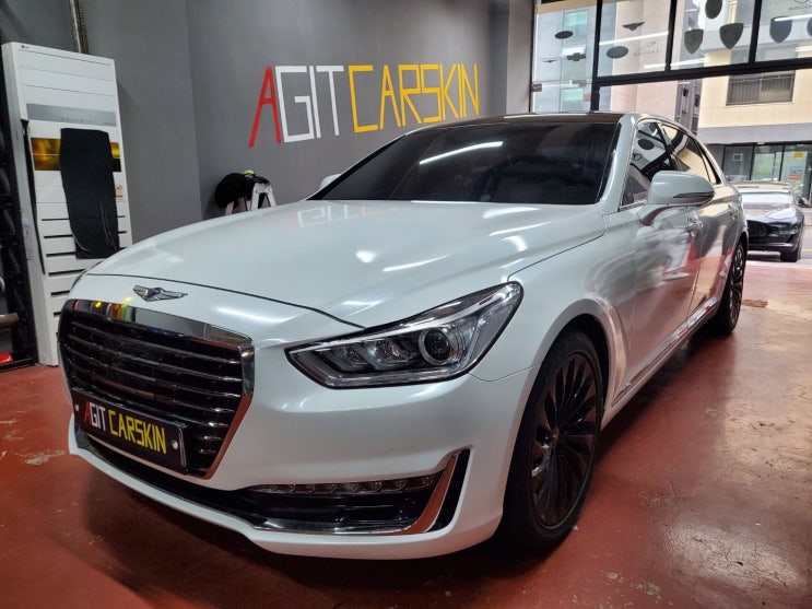 제네시스 EQ900 에이버리 다이아몬드화이트 전체랩핑 인천랩핑 아지트카스킨 : 네이버 블로그