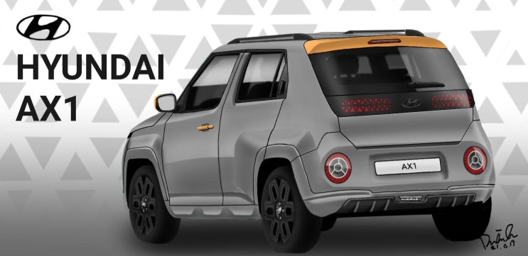 2021 현대 캐스퍼 AX1 후면 예상도 수정본/ 2022 Hyundai Casper AX1 SUV Rear Renderings ...