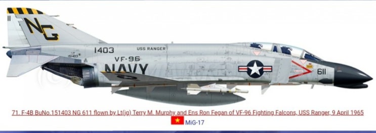 승리와 함께 실종, 원인은 고장난 미사일? [ 1965년 4월 9일, VF-96 테렌스 머피 중위 : 하이난다오 해상공중전 ...