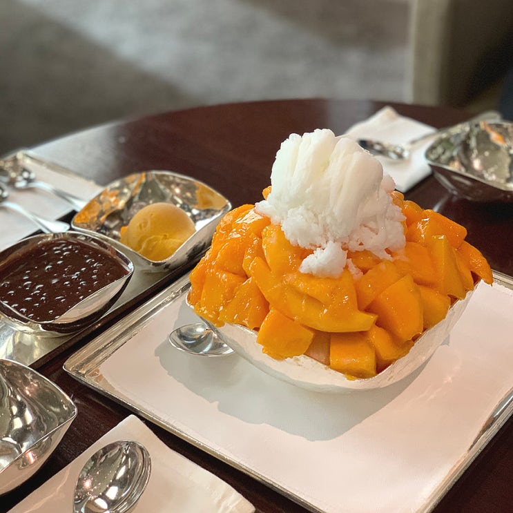 [서울] 신라호텔 더라이브러리 애플망고빙수, 주말 웨이팅 : 네이버 블로그