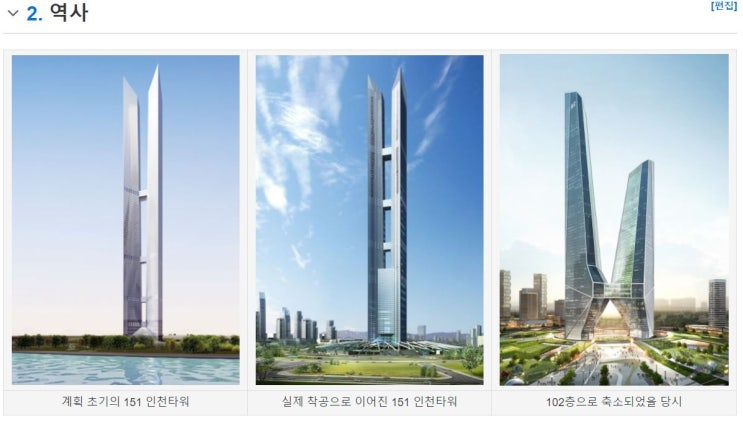 부동산 정보) 세계에서 가장 높은 쌍둥이 빌딩, 송도의 랜드마크 151인천타워 실시간 소식입니다. : 네이버 블로그