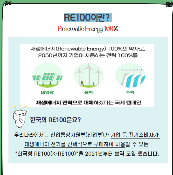 RE100 이란? 재생에너지 100% (Renewable Energy 100%) : 네이버 블로그