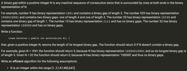 Codility Iterations : BinarayGap Java (코딜리티 자바로 풀었다) : 네이버 블로그