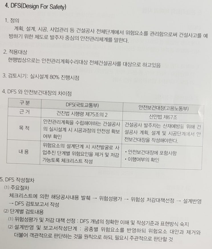 건설안전기술사 문제) DFS(Design For Safety) : 네이버 블로그