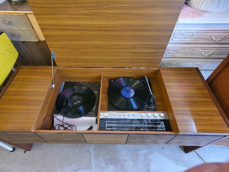 영국 HMV 빈티지 오디오 Vintage Retro HMV Radiogram Record Player Model No. 2353 ...