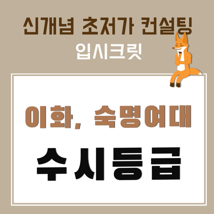 이화여대 숙명여대 수시등급 합격자 내신 평균 정리 네이버 블로그
