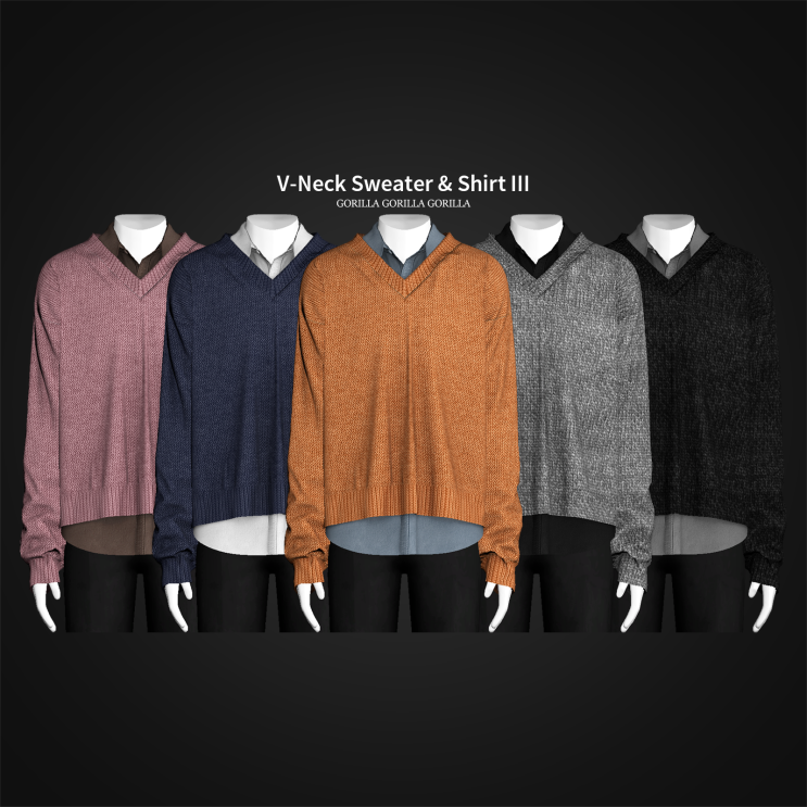 [심즈4] V-Neck Sweater & Shirt III - CC템 : 네이버 블로그
