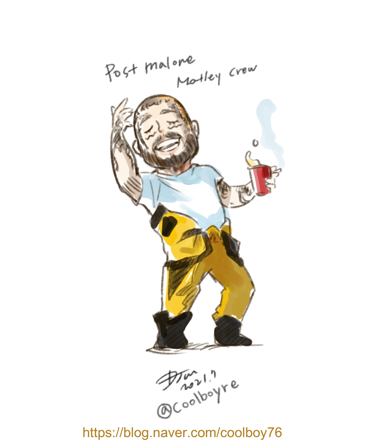 포스트말론 캐릭터- post malone character- Motley Crew : 네이버 블로그