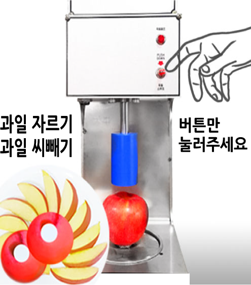 국내제작1년무상 과일커터기 과일절단기 과일써는기계 사과 복숭아 배 감 자르는기계 과일분할기 씨제거기 씨제거기계 제핵