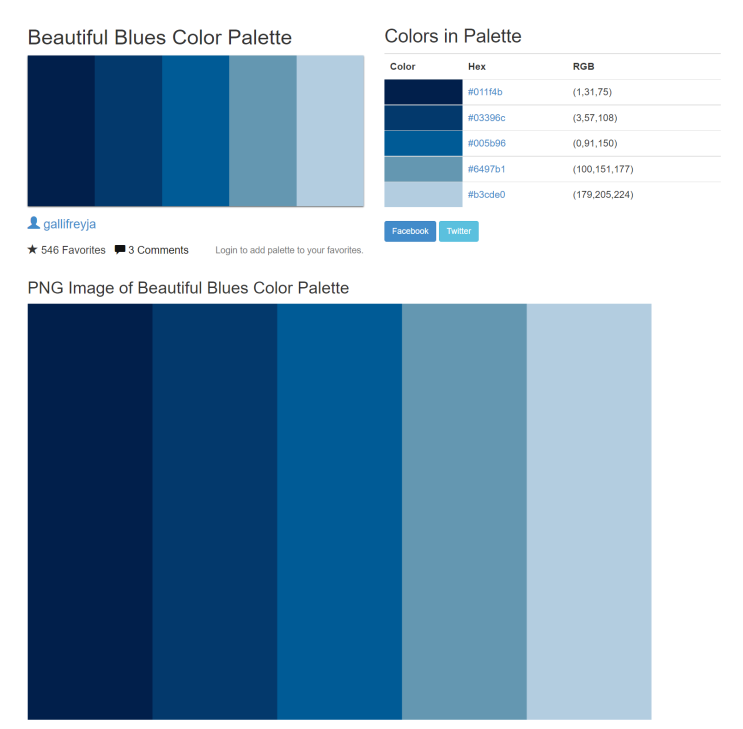 파랑 계열 색상 팔레트 추천 - 헥스코드 RGB코드 : 네이버 블로그