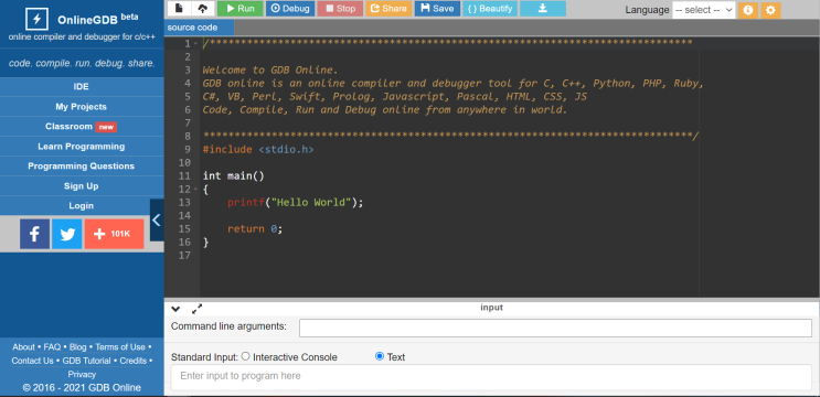 onlineGDB [온라인 개발 환경][웹 IDE] : 네이버 블로그