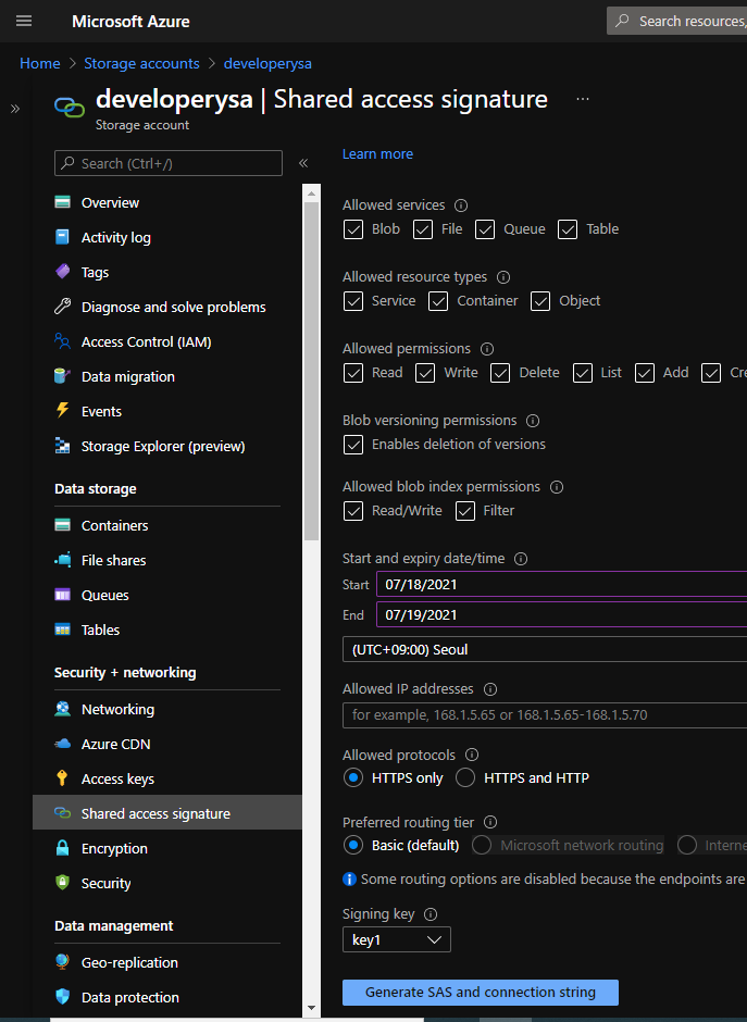 [입문] azure storage 접근제어 (3/4)- Shared Signature Access ( 공유 액세스 서명 ...