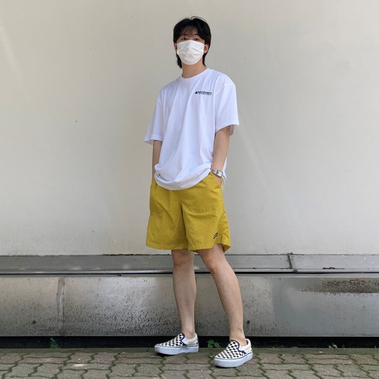 디스커버리 브랜드 남자 오버핏 반팔티 쿨티셔츠 박스티 여름코디 네이버 블로그