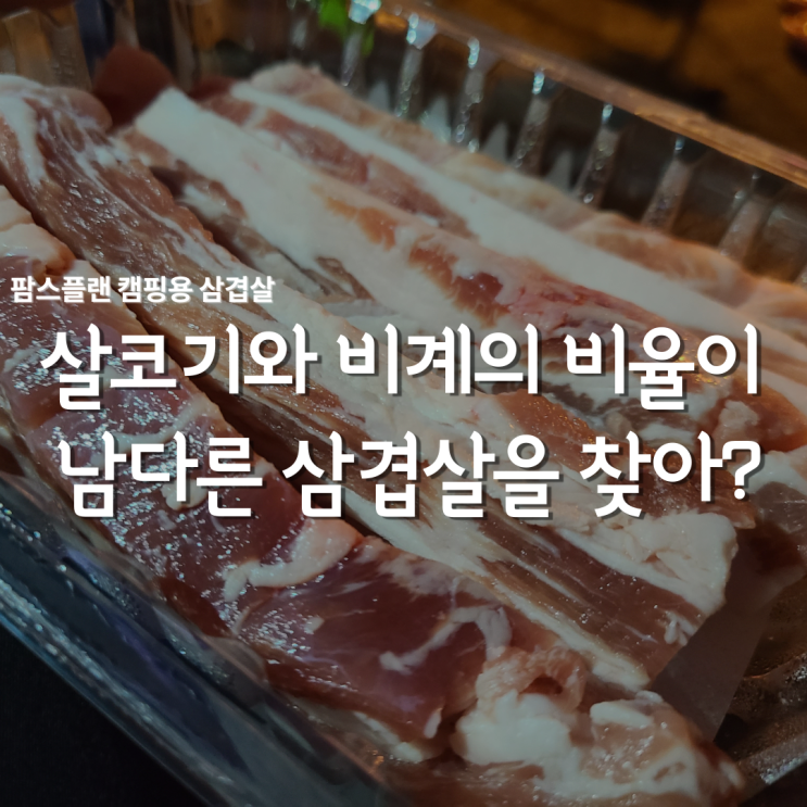 팜스플랜미트 한돈 삼겹살 구이로 캠핑을 즐겨보았습니다 저녁메뉴추천 음식 네이버 블로그