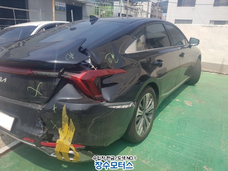 기아 K8 후방 측면 추돌 사고부 일부 교환 및 일부 판금도색 복원수리 창원 사고차수리 전문점 장수모터스 네이버 블로그