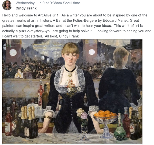 Art Alive Jr 1: Creative Writing Inspired by Manet’s A Bar at the ...