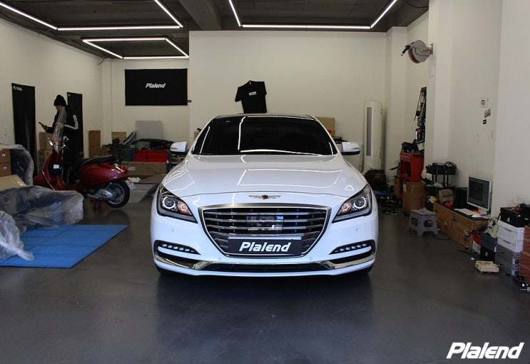 제네시스 K7 기어노브 / LKAS 변경 / 로고퍼들램프 시공 : 네이버 블로그