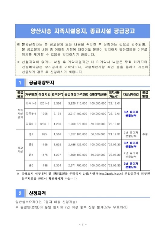 양산사송신도시 자족시설 및 종교용지 추첨식 분양 네이버 블로그