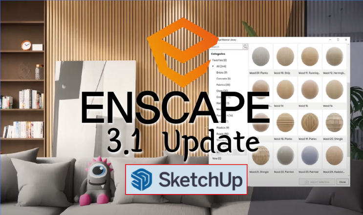 엔스케이프 enscape 3.1 업데이트 재질라이브러리 기본 탑재! : 네이버 블로그