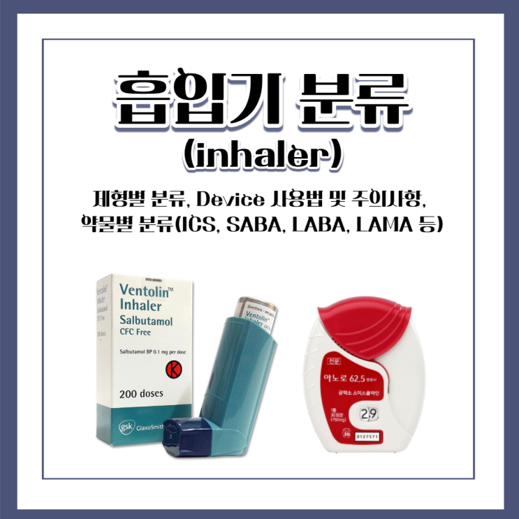 [호흡기내과] COPD, asthma inhaler 종류, LAMA/ LABA/ SABA/ ICS, inhaler 사용법 ...