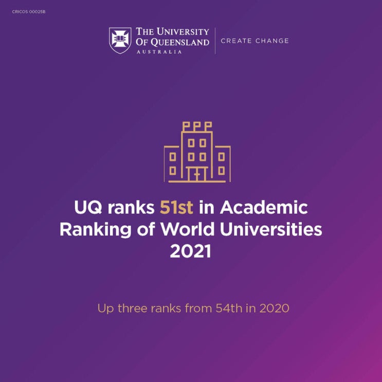 [호주정보] UQ 호주랭킹 2위! 세계대학 랭킹 51위 기록!🏆 Academic Ranking of World ...