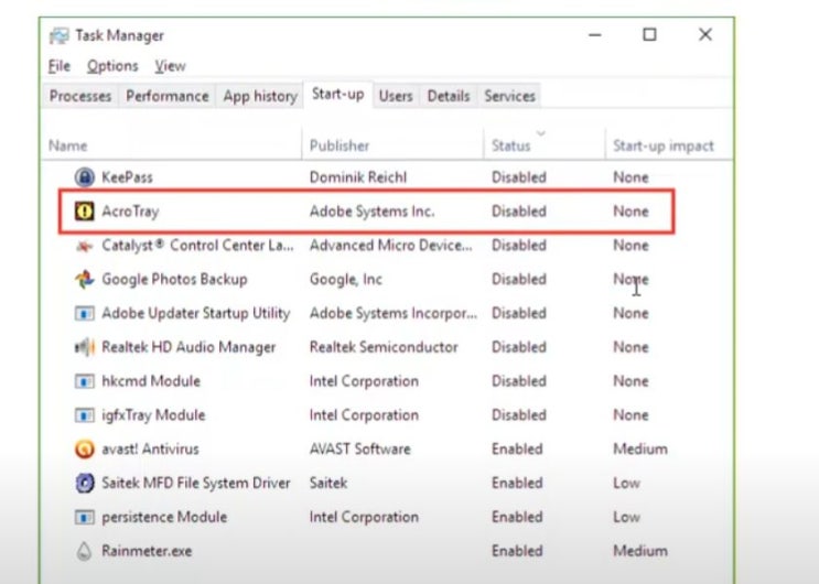 acrotray.exe란? 정지해도 돼? 정지 방법 소개! : 네이버 블로그