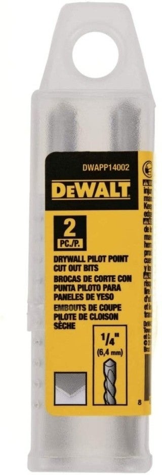 DEWALT DWAPP14002 1/4IN DRYWALL PILOT POINT CUT OUT BIT 2 Pack : 네이버 블로그