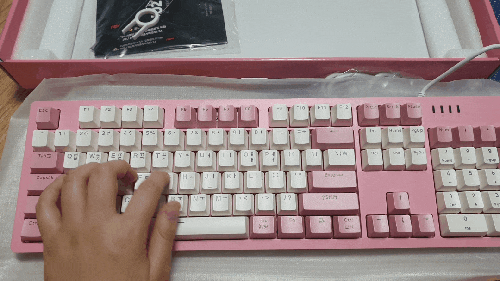 앱코ABKO 'AN02' 레오폴드 저렴이 축교환 가능한 가성비 쩌는 적축 게이밍키보드 개봉기/ 핑크 키보드 추천 : 네이버 블로그