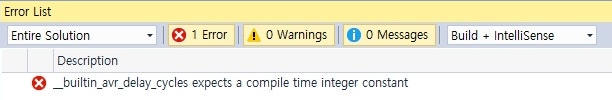 [AVR][Atmel studio] __builtin_avr_delay_cycles expects a compile time ...